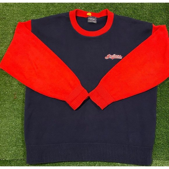 Vantage | Sweaters | Vintage Vantage Cleveland Indians Script Sweater ...